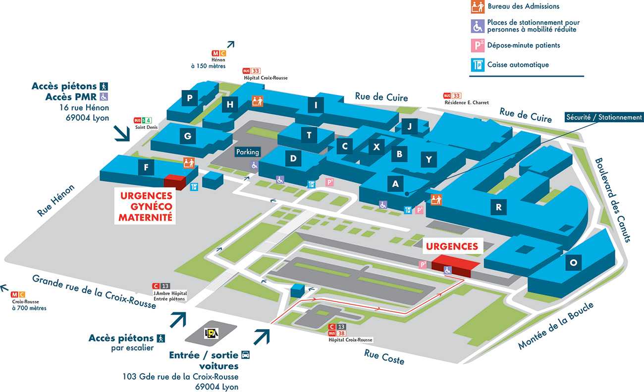 Plan et informations pratiques hôpital de la Croix-Rousse | Média ...